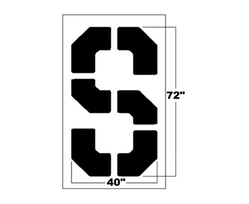 Bold Block Individual Letter Stencil 72" - Newstripe
