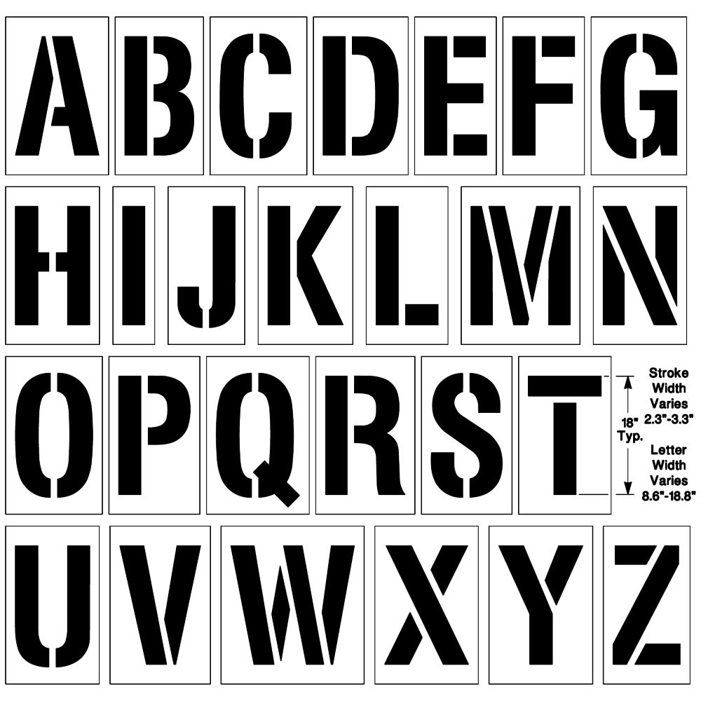 Complete Alphabet Stencil Kit - Newstripe